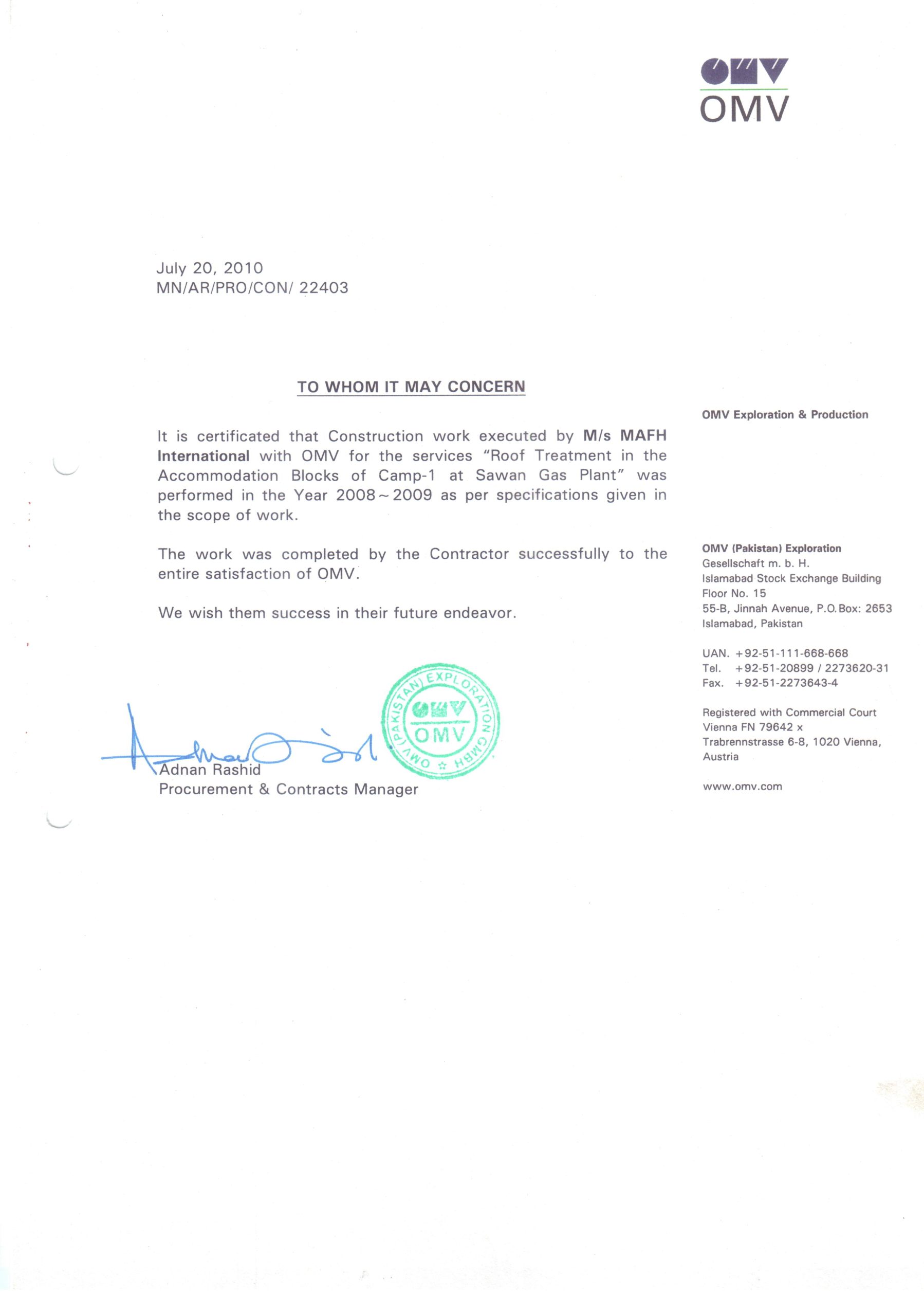 Certification - Mafhintl